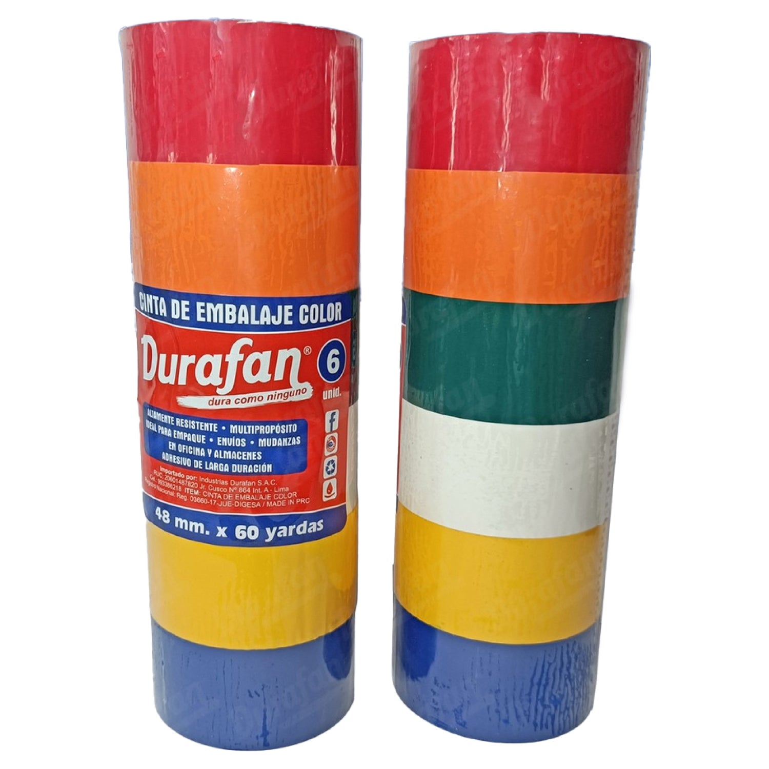 Cinta de Embalaje de Color 2" X60 YDS Durafan – Verqui