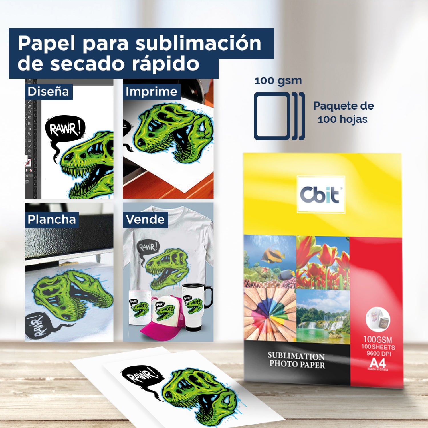 Papel para Subliminar A4 X100H. CBIT – Verqui