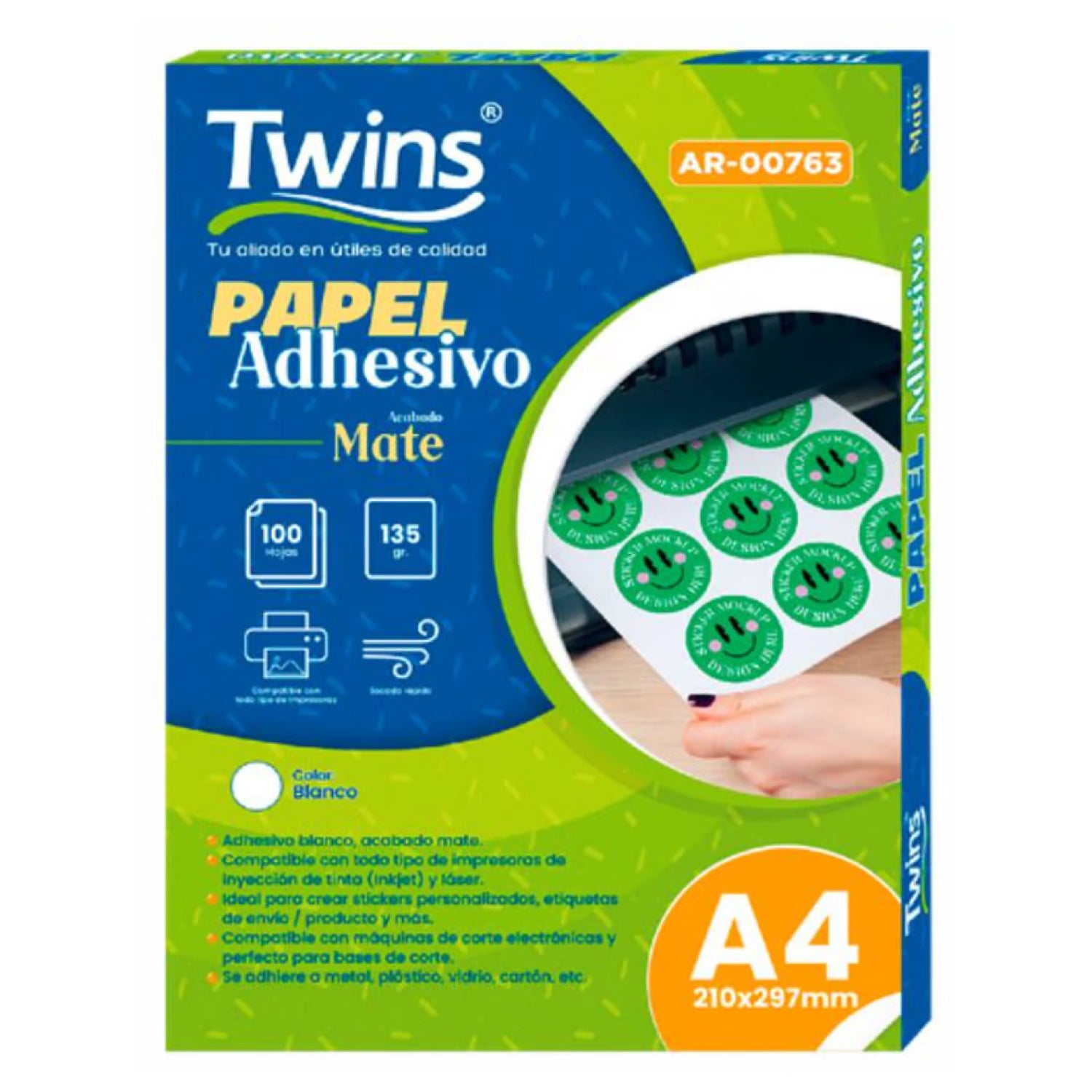 Papel Adhesivo Sticker A4 Mate Twins – Verqui