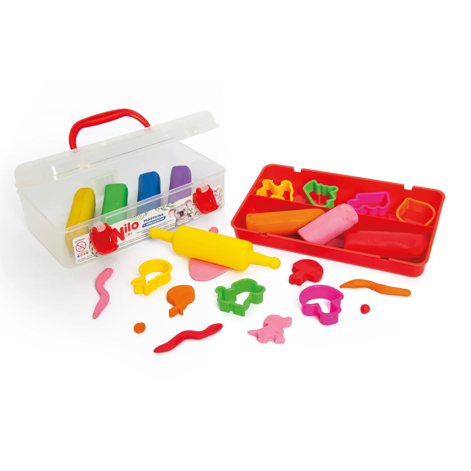 Plastilina X7 +7 Moldes y Rodillo Nilo – Verqui